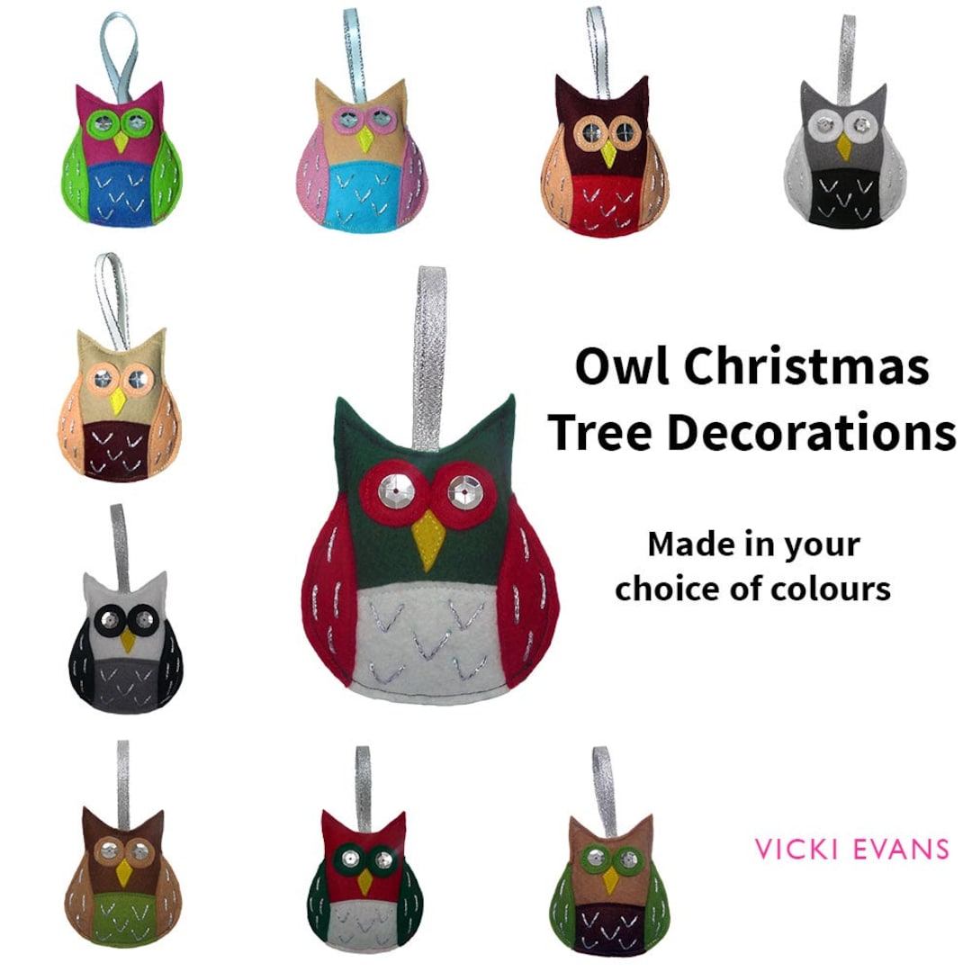 Owl Christmas Tree Decorations - Etsy