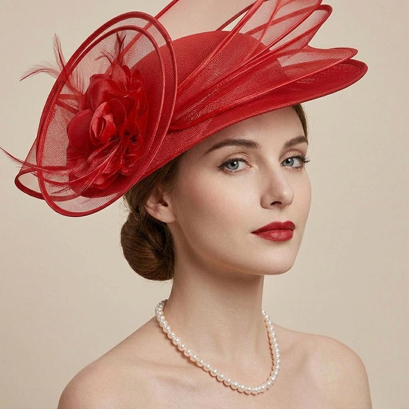 Red Rose Sinamay Hat - Etsy