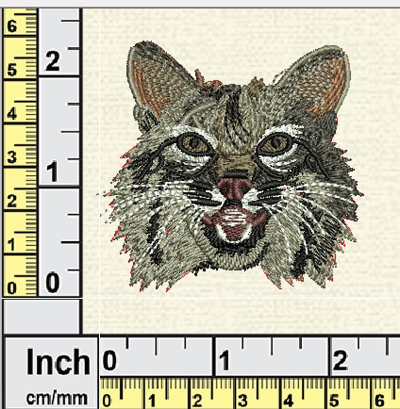 Realistic Bobcat Embroidery Design, Fierce Wildcat Face Machine Pattern ...