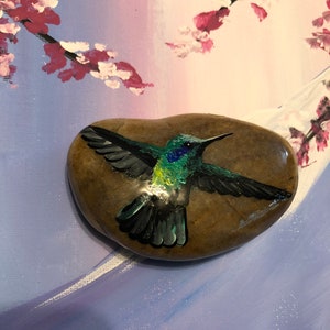Hummingbird Painted Rock - Etsy