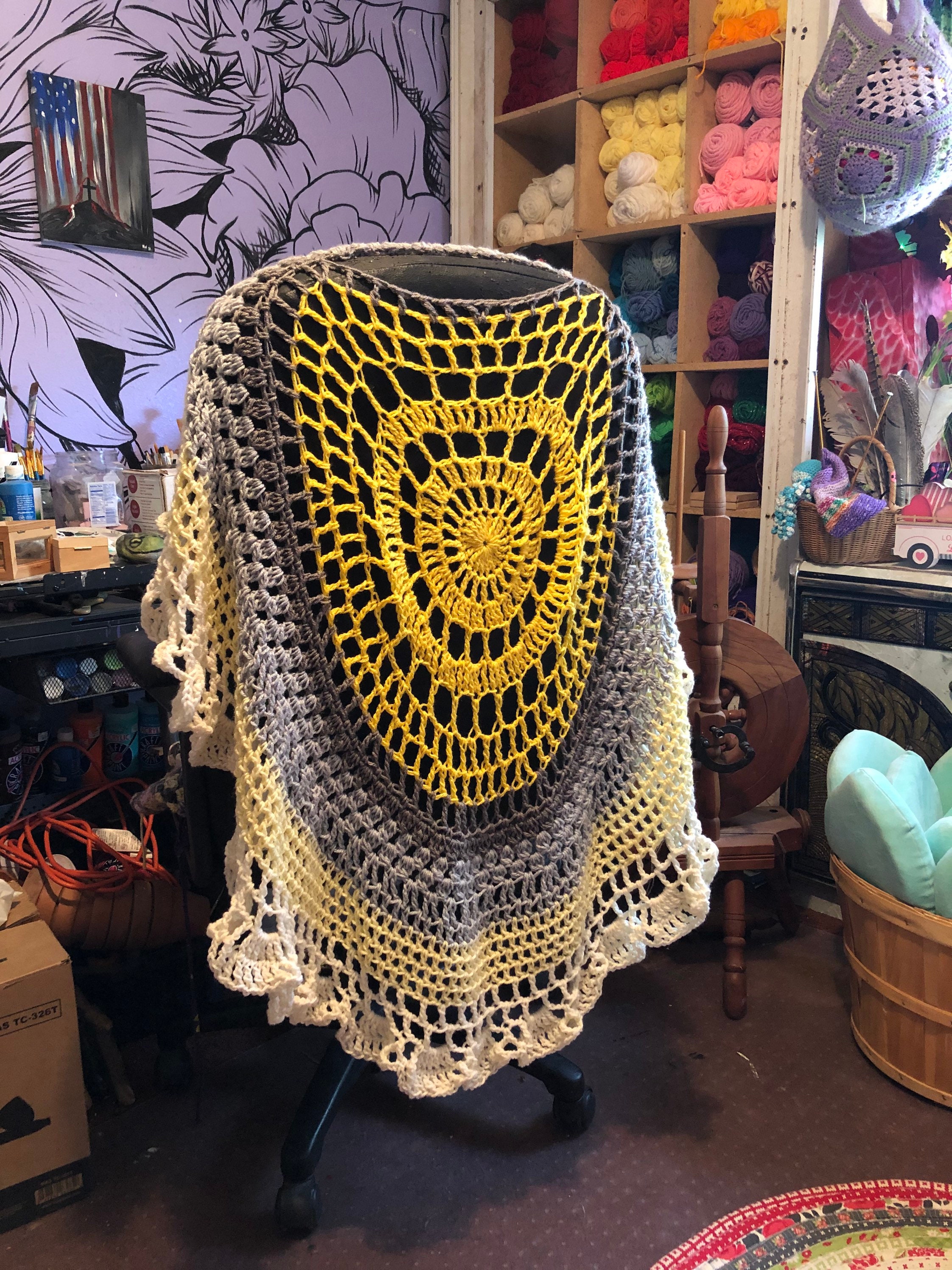 Sundrop Crochet Shawl READY TO SHIP | Etsy