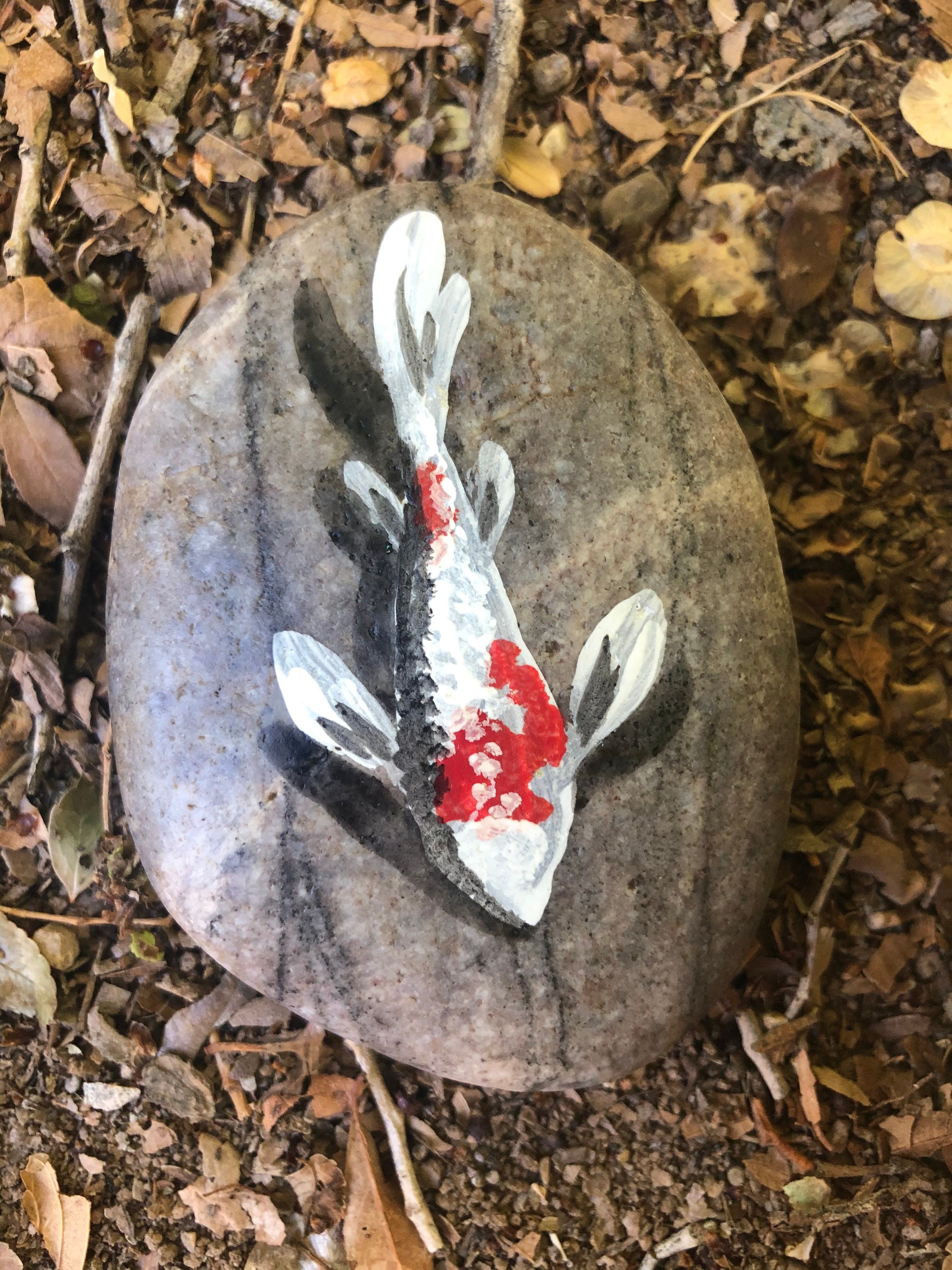 Koi Fish Painted Rocks Yard Decoration - Etsy