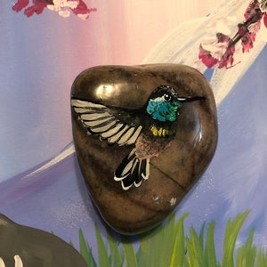 Hummingbird Painted Rock - Etsy