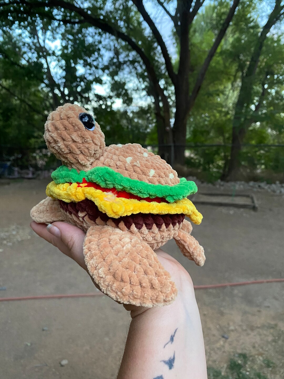 Cheeseburger Turtle Crochet Handmade Amigurumi - Etsy