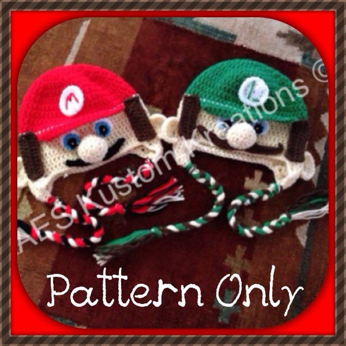 Mario Brother's Hat PDF pattern INSTANT DOWNLOAD | Etsy
