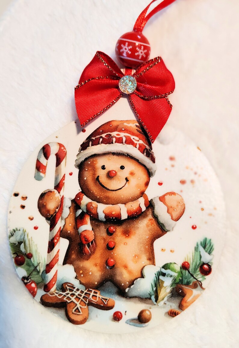3 Adorable Handmade Gingerbread Man Christmas/winter Ornaments, Bowl ...
