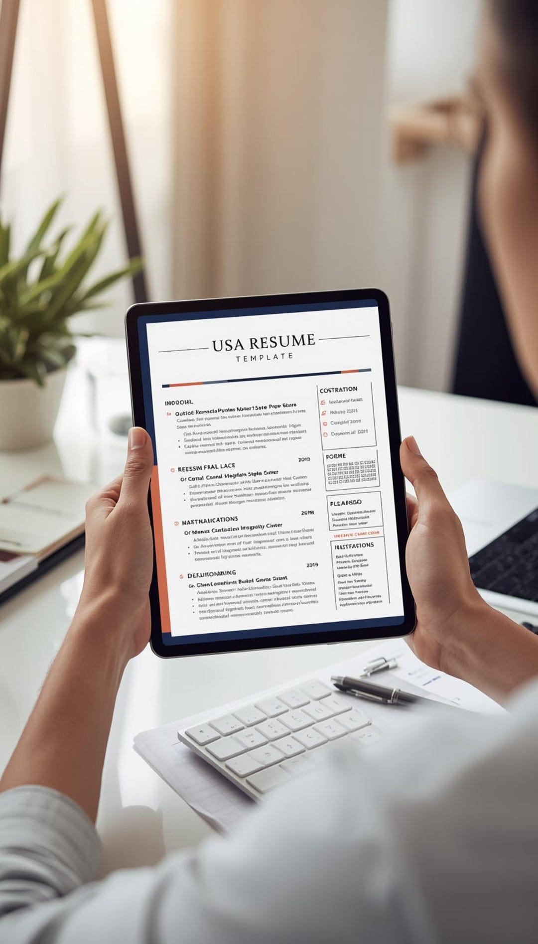 US Resume Template, CV Format, Editable, Canva, Printable PDF, A4 Size ...