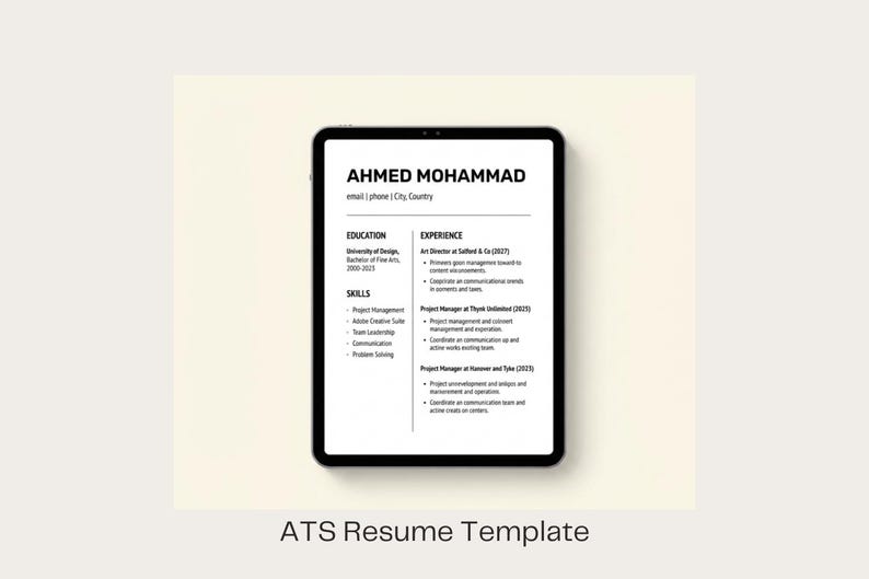ATS Modren Resume Template, Professional Editable Resume, Job Winning ...