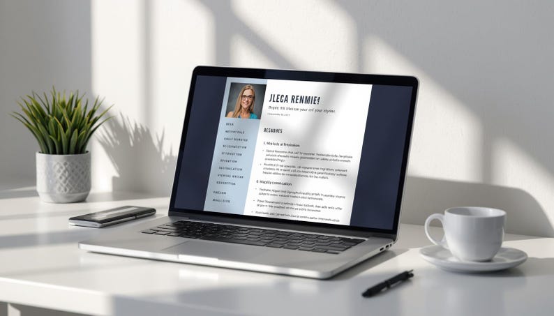 US Resume Template, CV Format, Editable, Canva, Printable PDF, A4 Size ...