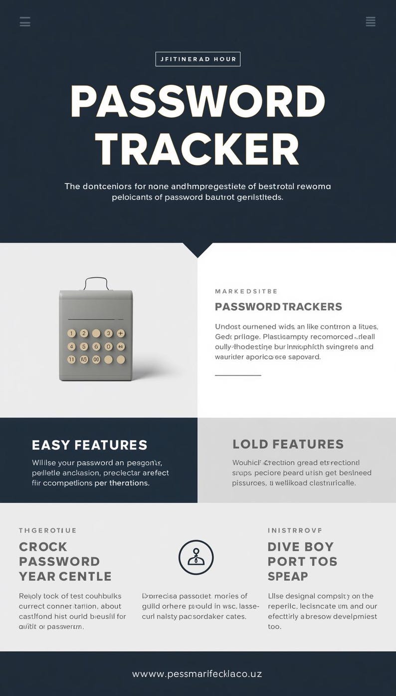 Password Tracker Printable PDF, Internet Login Organizer, Password Log ...