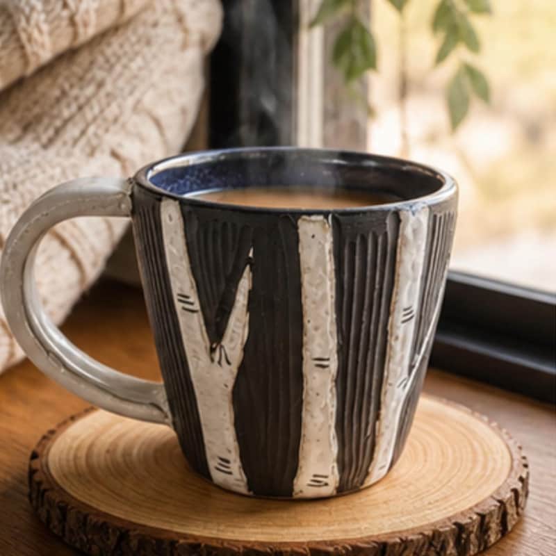 Birch Tree Design on Mug - Etsy