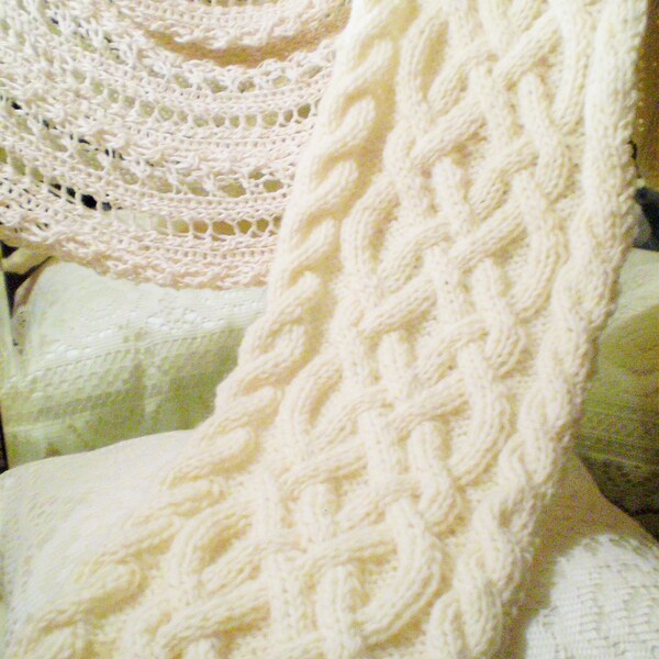 Cable Knitted Scarf - Etsy
