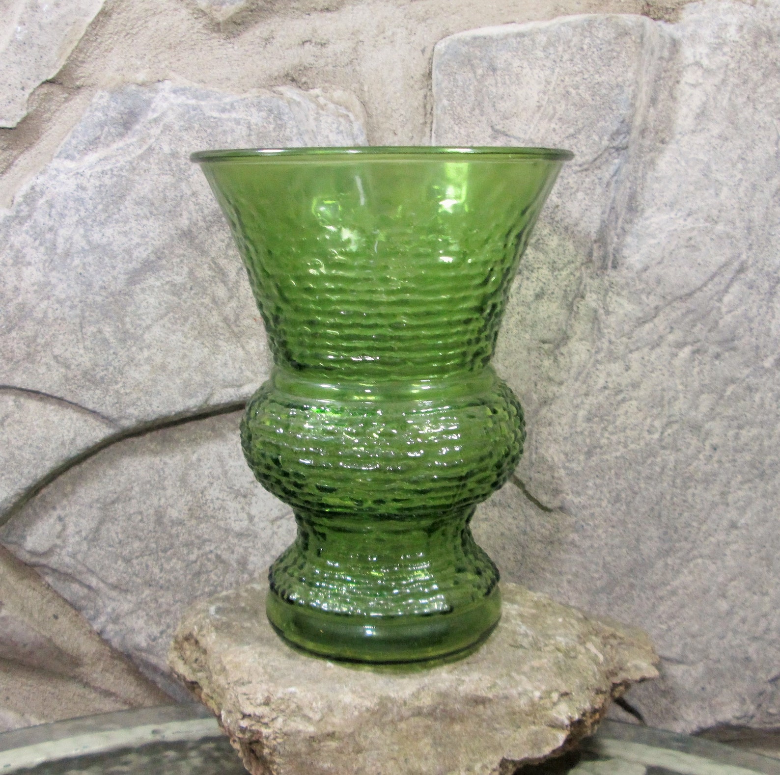 Vintage Green Glass Narco Vase | Etsy