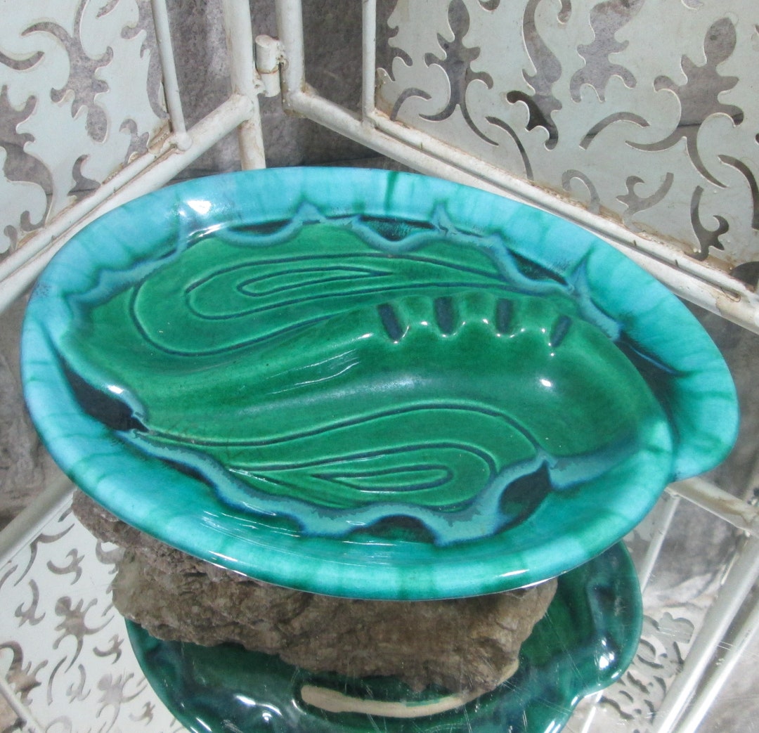 Vintage Deforest Green Paisley Ashtray - Etsy
