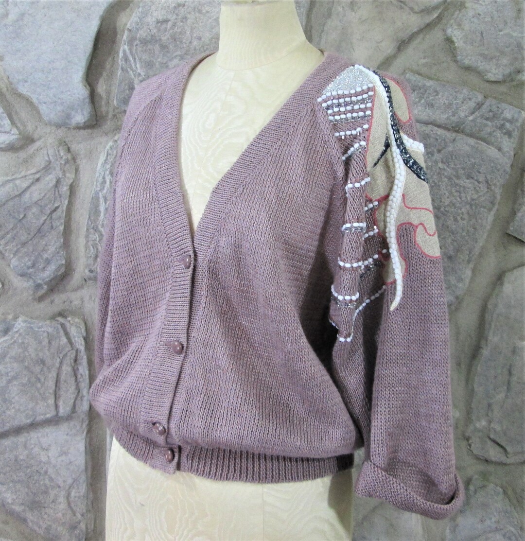 Vintage 1980's Italian Linen Louis Chouret by Taroki Cardigan - Etsy
