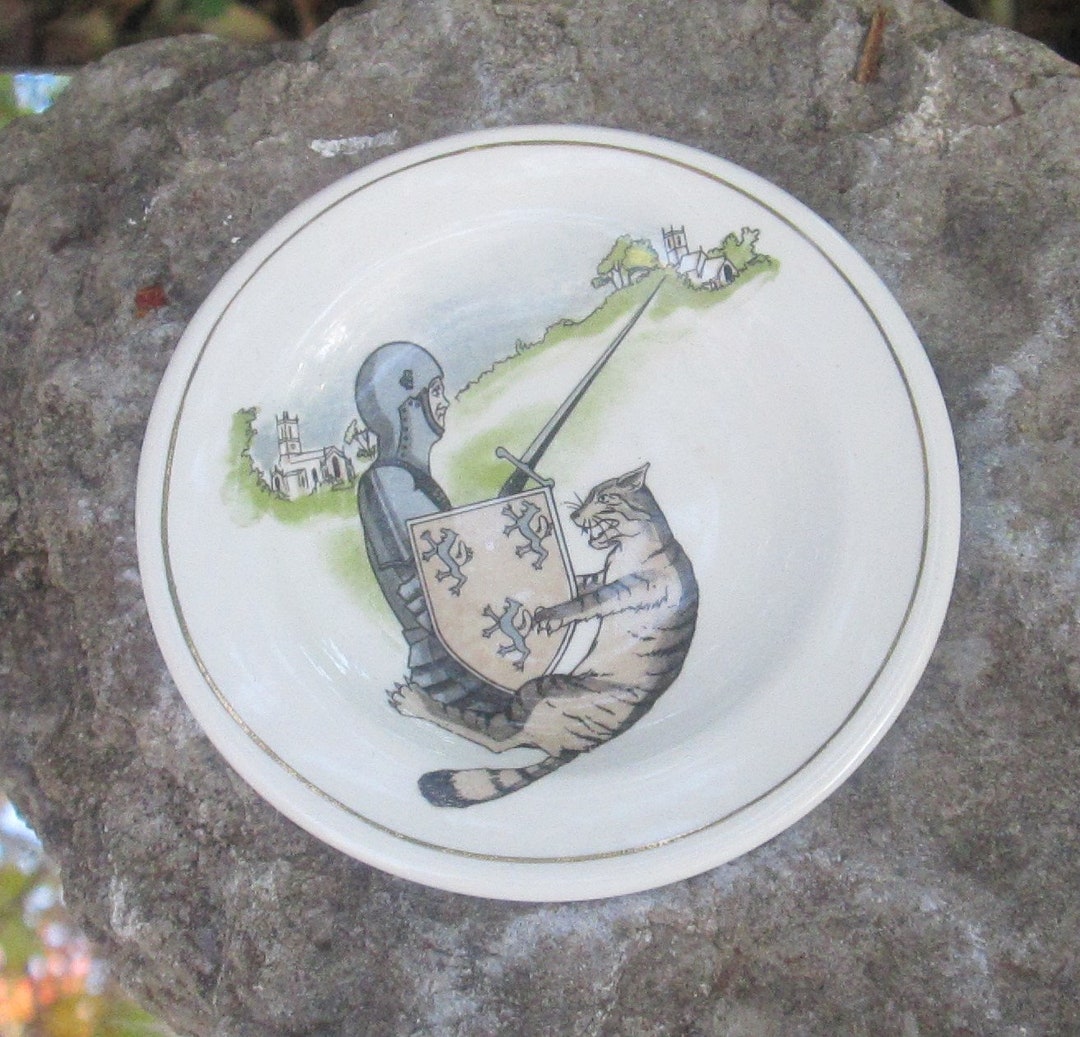 Vintage Royal Worcester Spode Palissy Cat 'N' Man Tiny Plate - Etsy