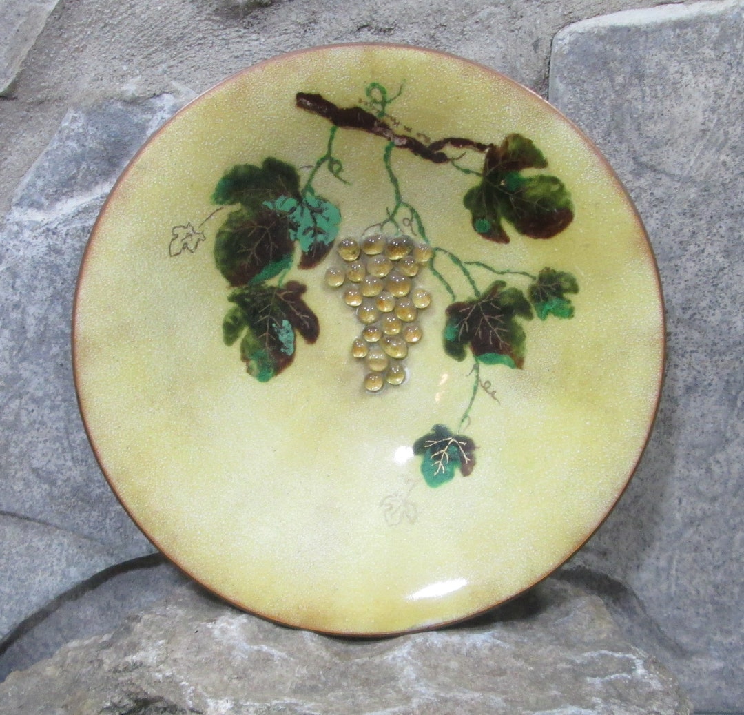 Vintage Mid Century Grape Design Enamel Dish - Etsy