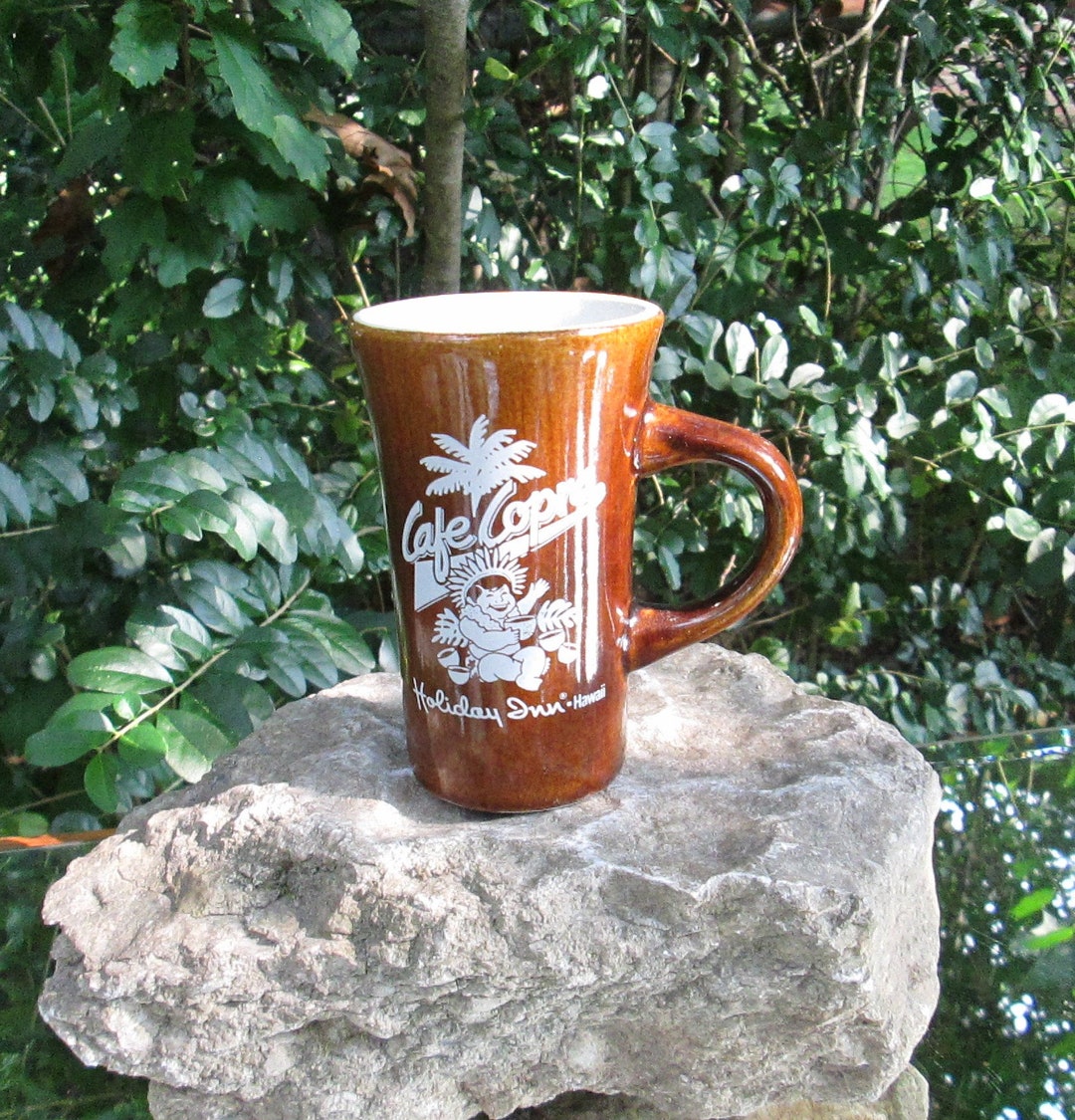 Vintage Cafe Copra Holiday Inn Hawaii Brown Glaze Restaurant Ware Mug ...