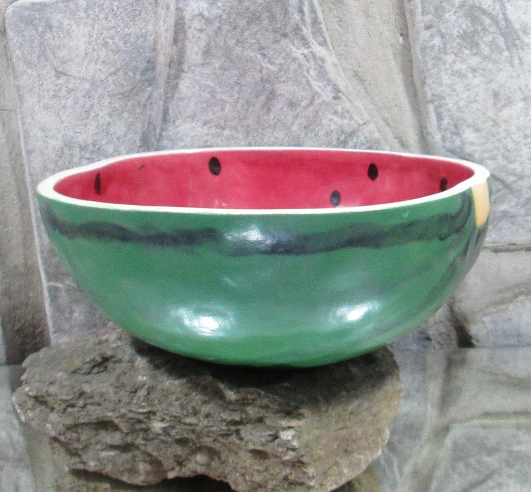 Jan Pugh Pottery Watermelon Bowl - Etsy