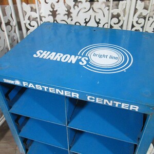 Vintage Blue Metal Sharon's Bright Line Fasteners Cabinet - Etsy