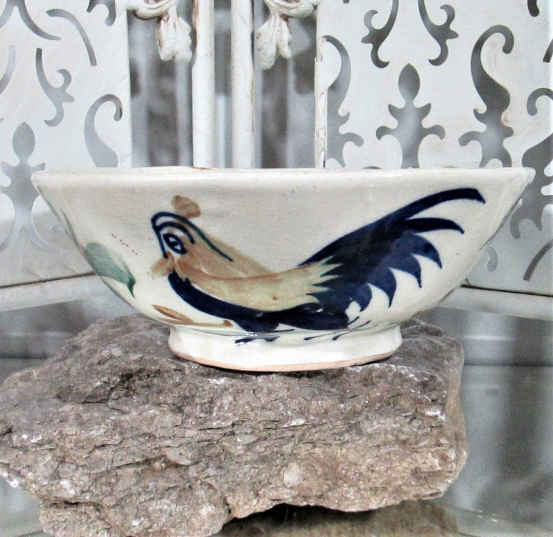 Vintage Chinese Pottery Chicken Design Pottery Bowl - Etsy