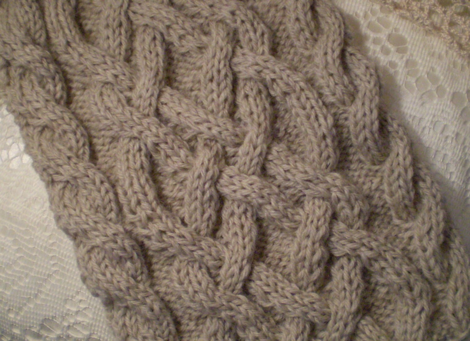 Handmade Knit Oatmeal Fisherman's Wool Celtic Knot/cable Knit Scarf - Etsy