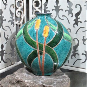 Vintage Eduardo Vega Cattails Vase - Etsy