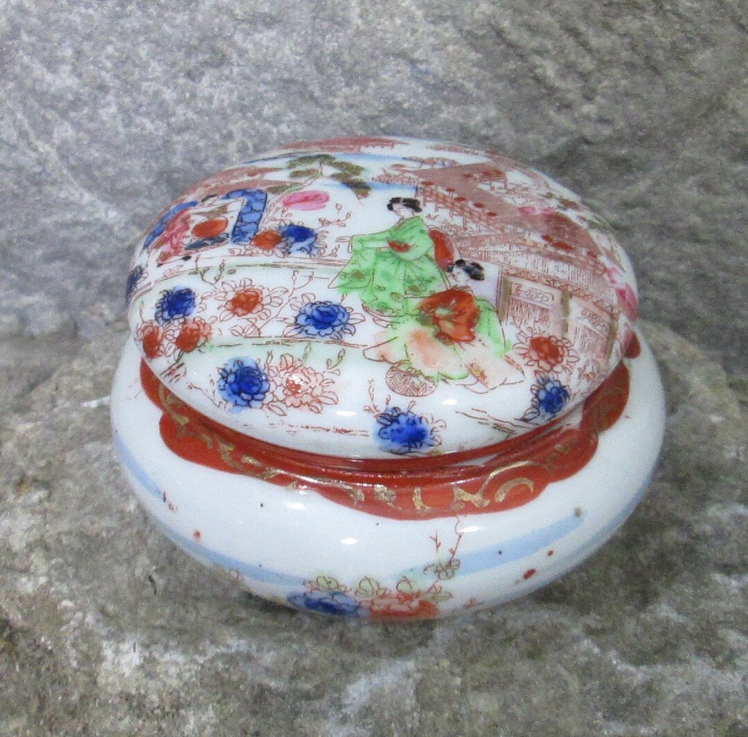 Vintage Japanese Geisha Ware Powder Jar - Etsy