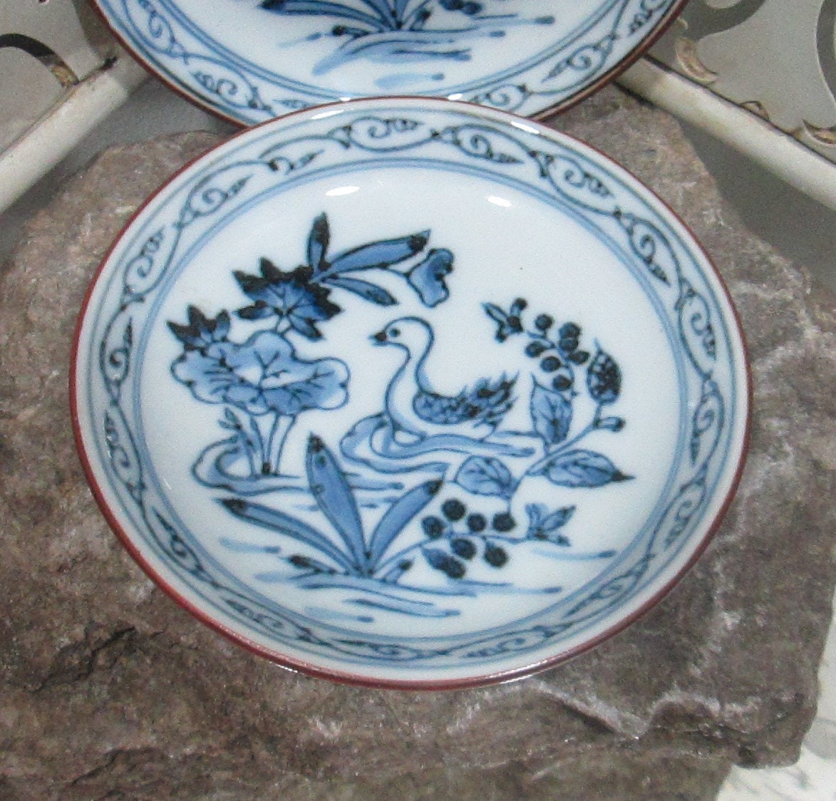 Vintage Japanese Blue Bird Porcelain Bowls - Etsy