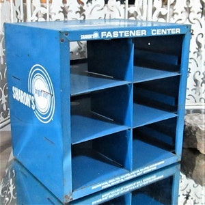 Vintage Blue Metal Sharon's Bright Line Fasteners Cabinet - Etsy
