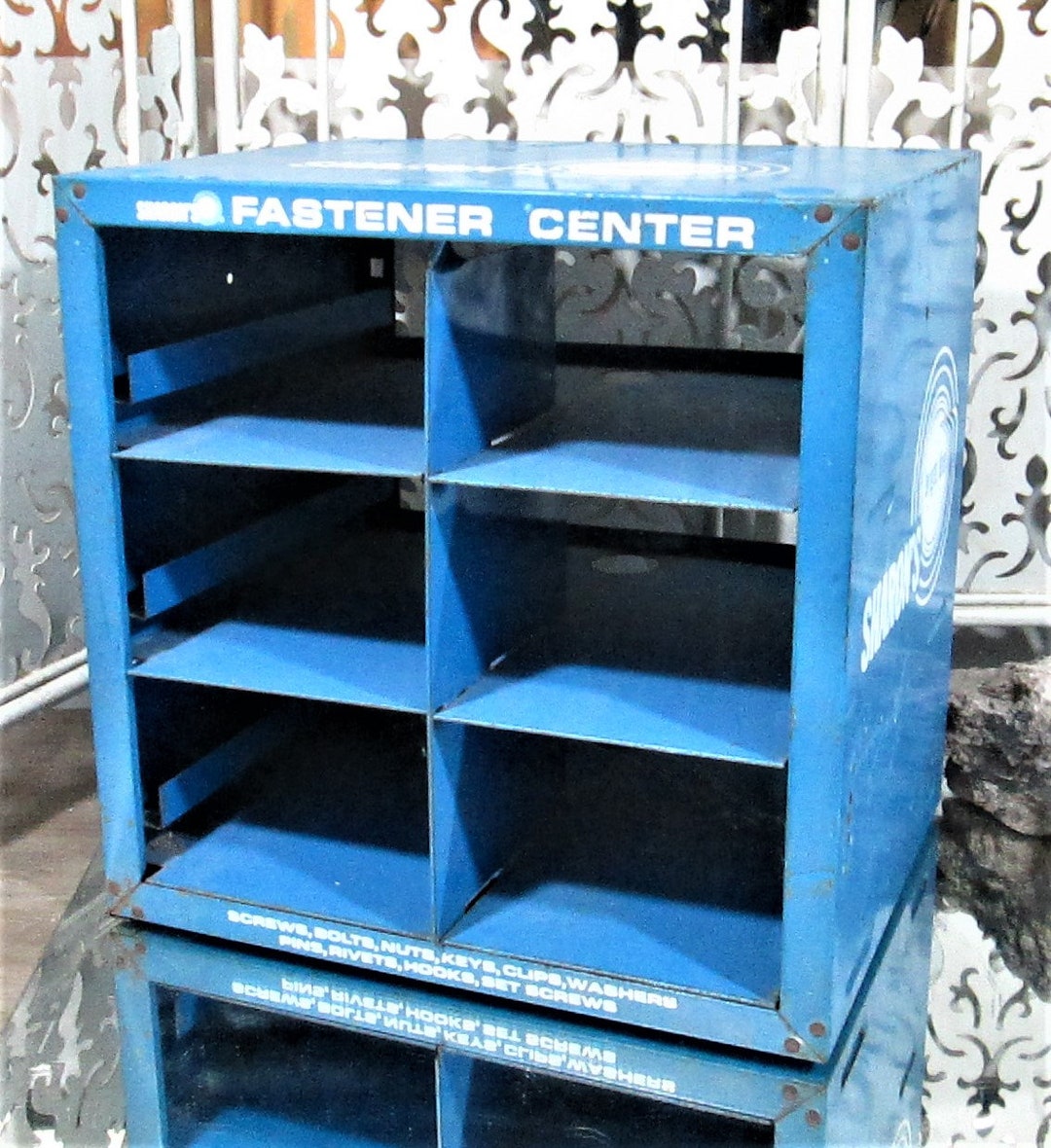 Vintage Blue Metal Sharon's Bright Line Fasteners Cabinet - Etsy