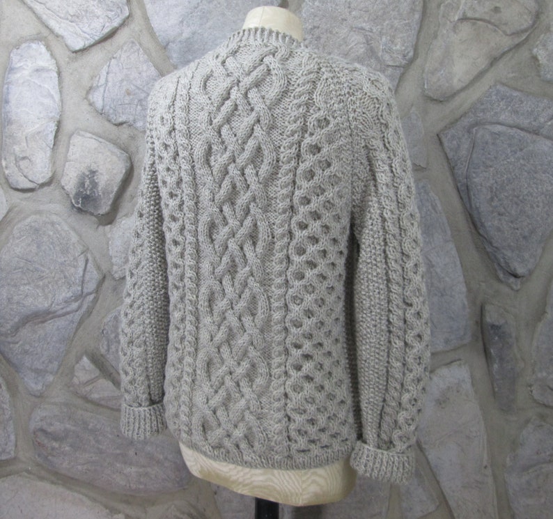 Handmade Oatmeal Wool Celtic Knot Irish Fisherman Sweater - Etsy