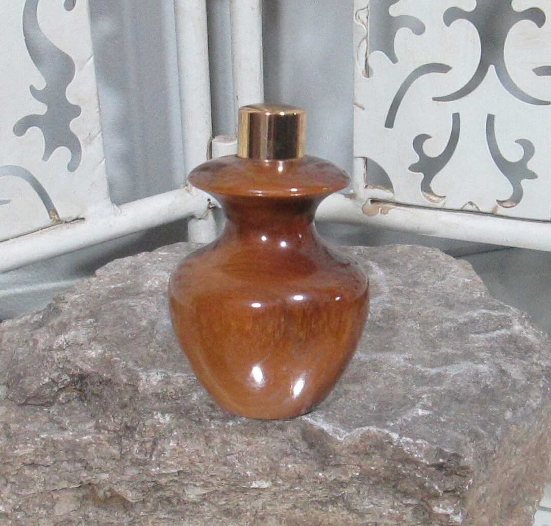 Vintage Myrtle Wood Perfume Bottle - Etsy