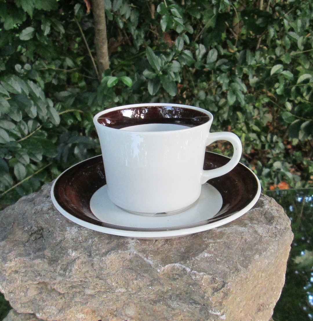 Arabia Finland Inari Brown Band Demitasse Cup and Saucer - Etsy