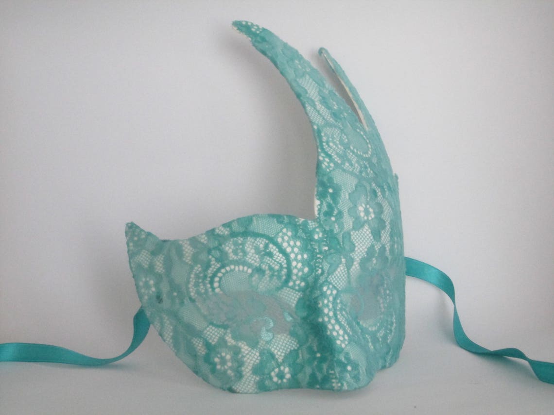 Women Masquerade Mask Sexy Turquoise Green Lace Mask Mardi - Etsy