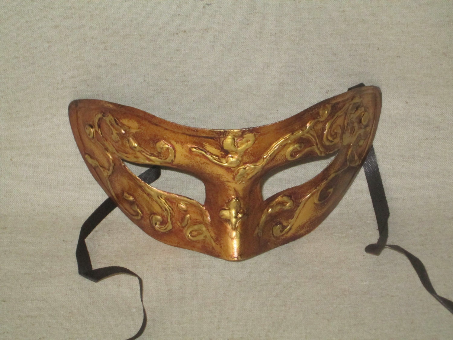 Masquerade Mask Men Gold Copper Stag Party Mask Unisex Domino ...