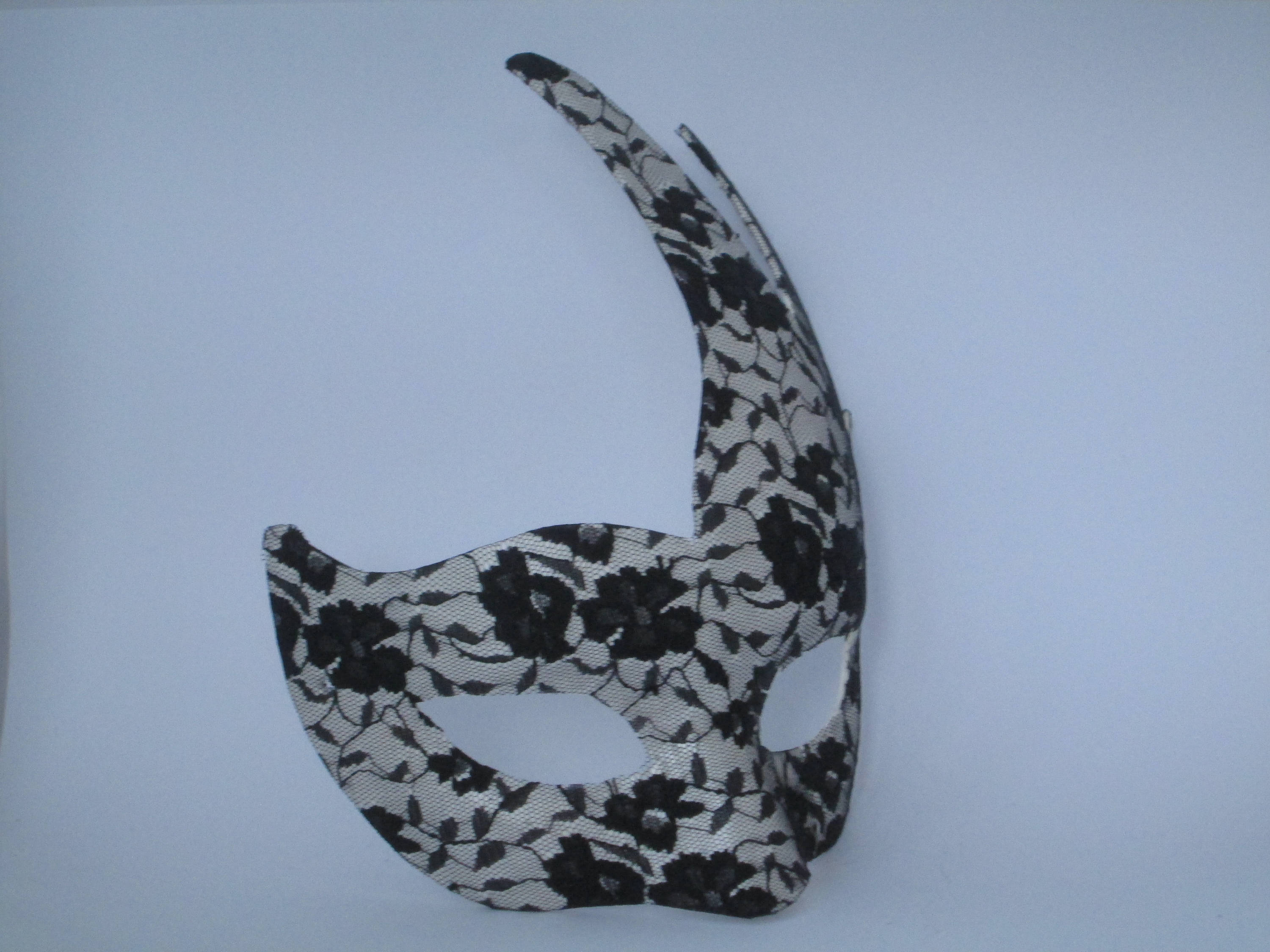 Masquerade Mask Women Black Lace Asymmetrical Domino Mask Customizable ...