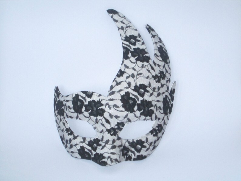 Masquerade Mask Women Black Lace Asymmetrical Domino Mask Customizable ...