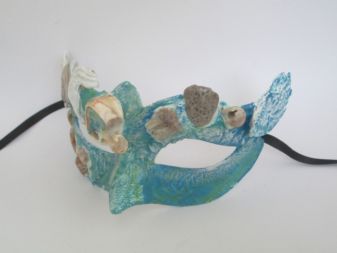 Nature Masquerade Mask Blue Seashells Domino Mask Nature Lover Gift ...