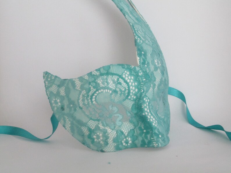 Women Masquerade Mask Sexy Turquoise Green Lace Mask Mardi Gras ...