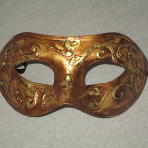 Masquerade Mask Men Gold Copper Stag Party Mask Unisex Domino | Etsy