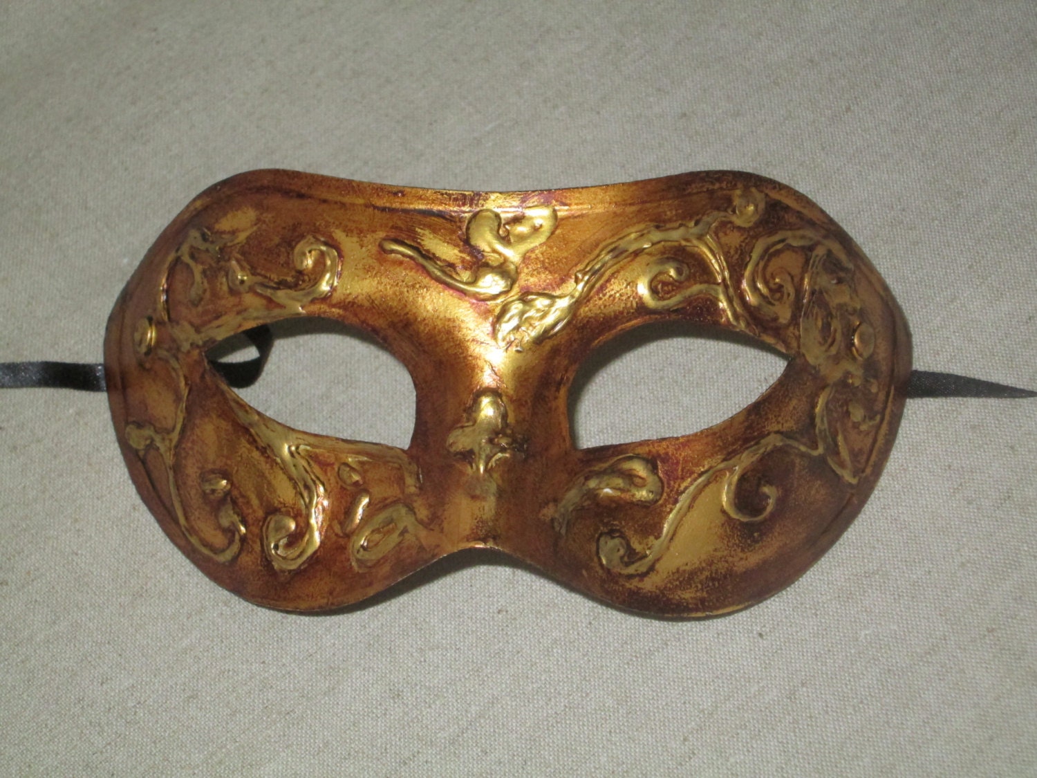 Masquerade Mask Men Gold Copper Stag Party Mask Unisex Domino ...