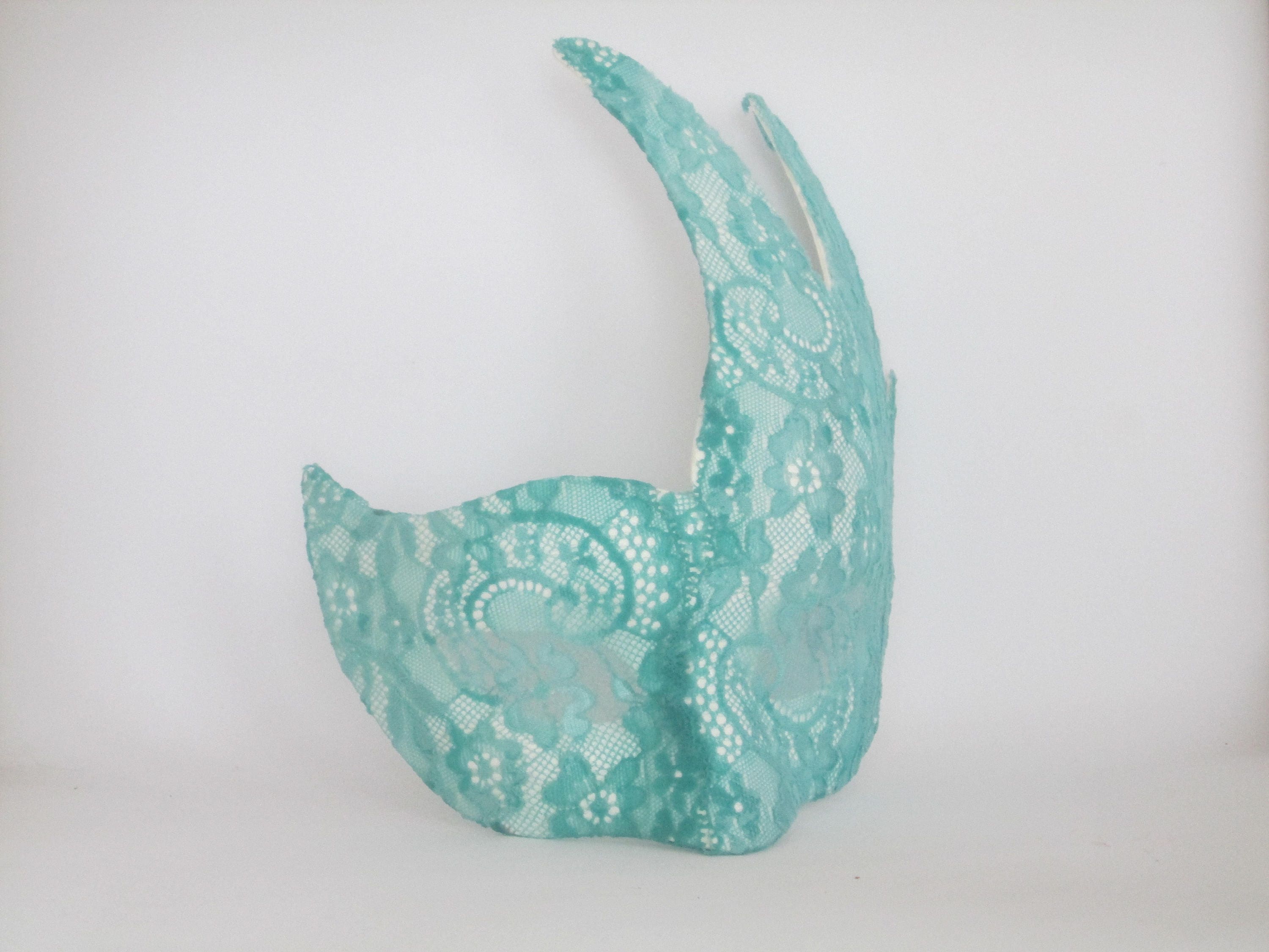 Women Masquerade Mask Sexy Turquoise Green Lace Mask Mardi Gras ...