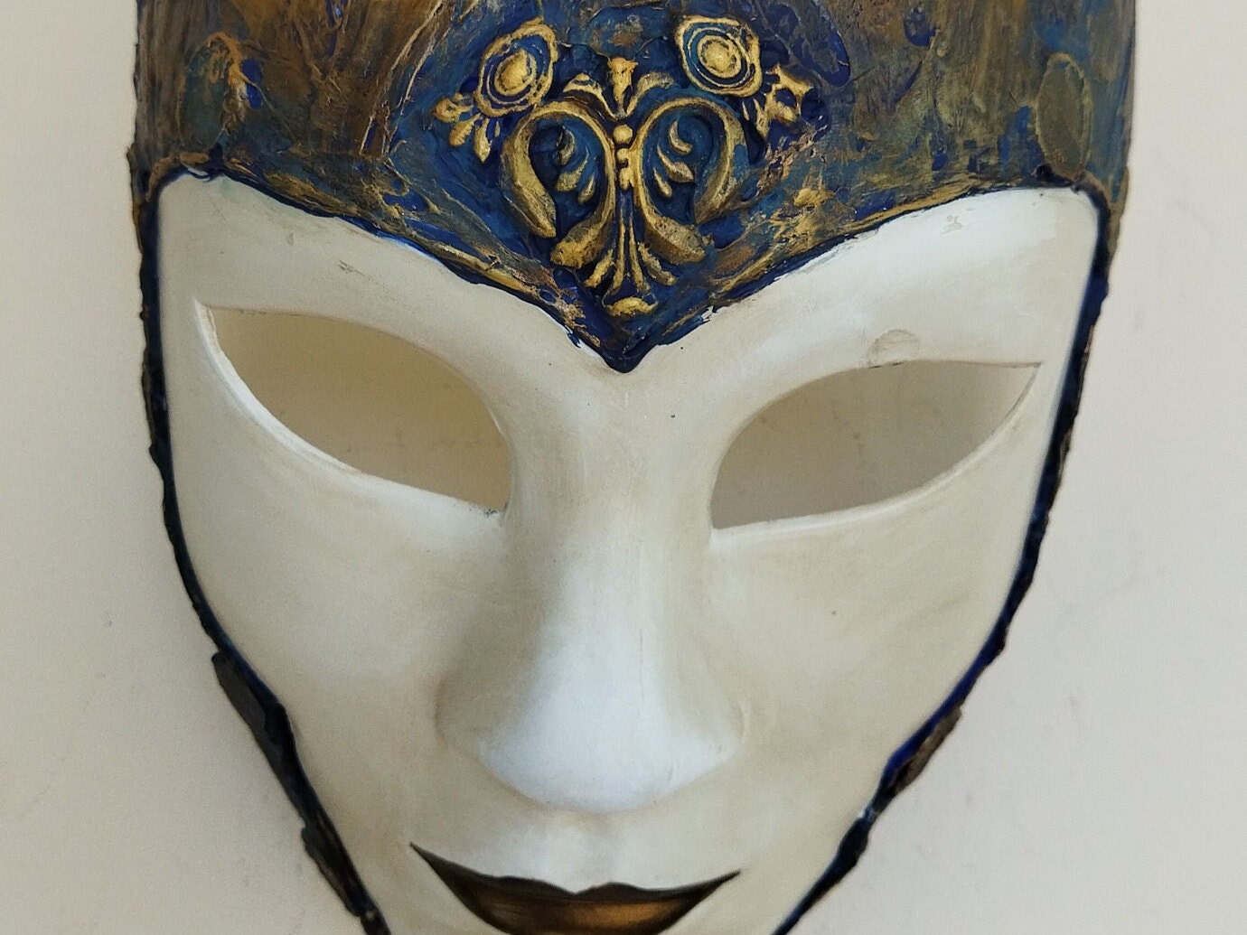 Warrior LARP Costume Mask Venetian Full Face Mask Blue & Bronze Wall ...