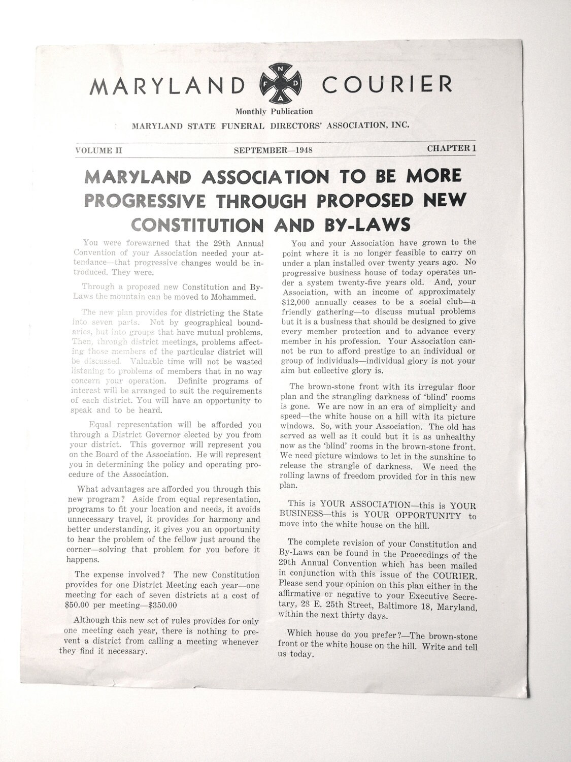 Death Ephemera, Maryland Courier, September 1948 - Etsy