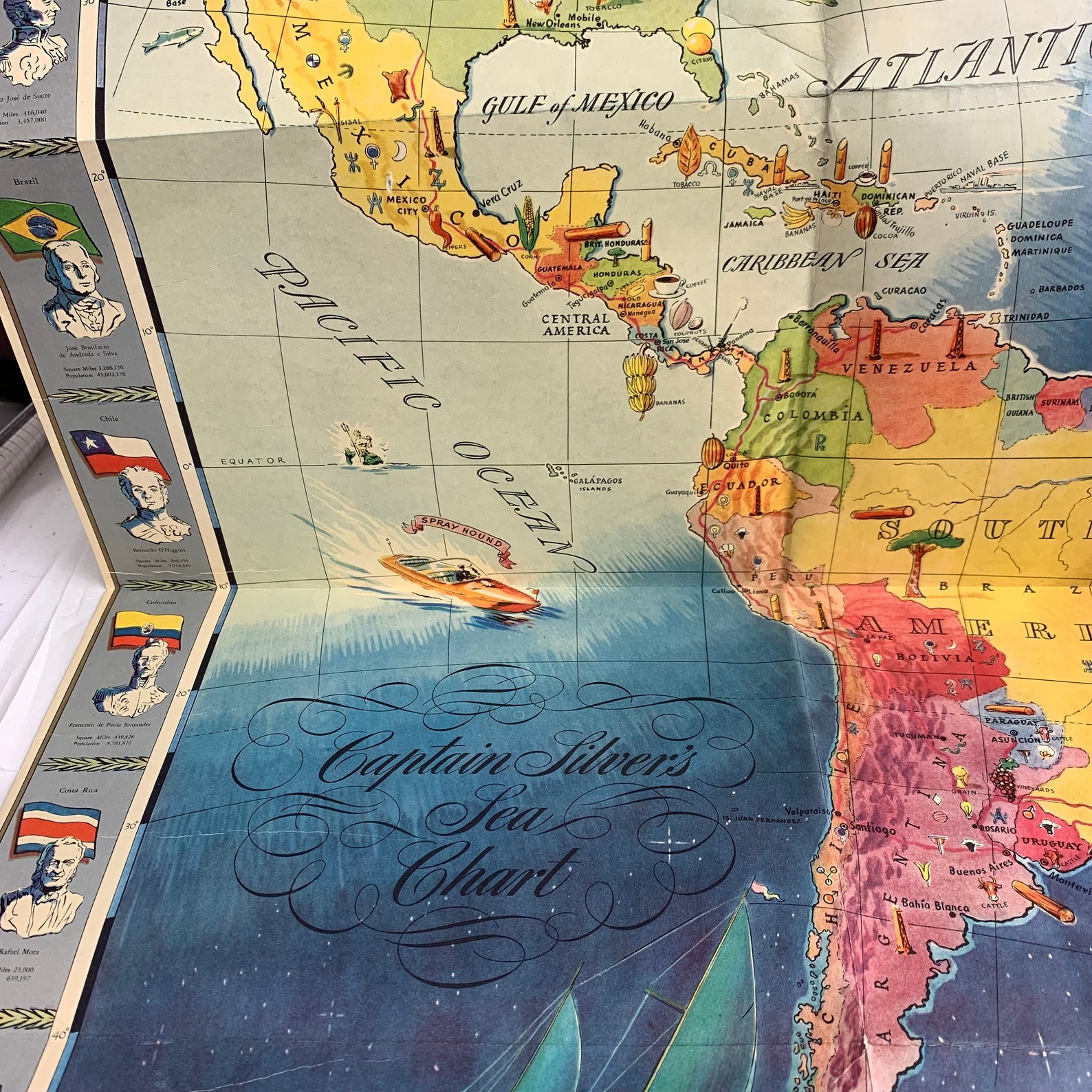 Captain Silver's Sea Chart Map, Adventures of the Sea Hound, 1942 - Etsy