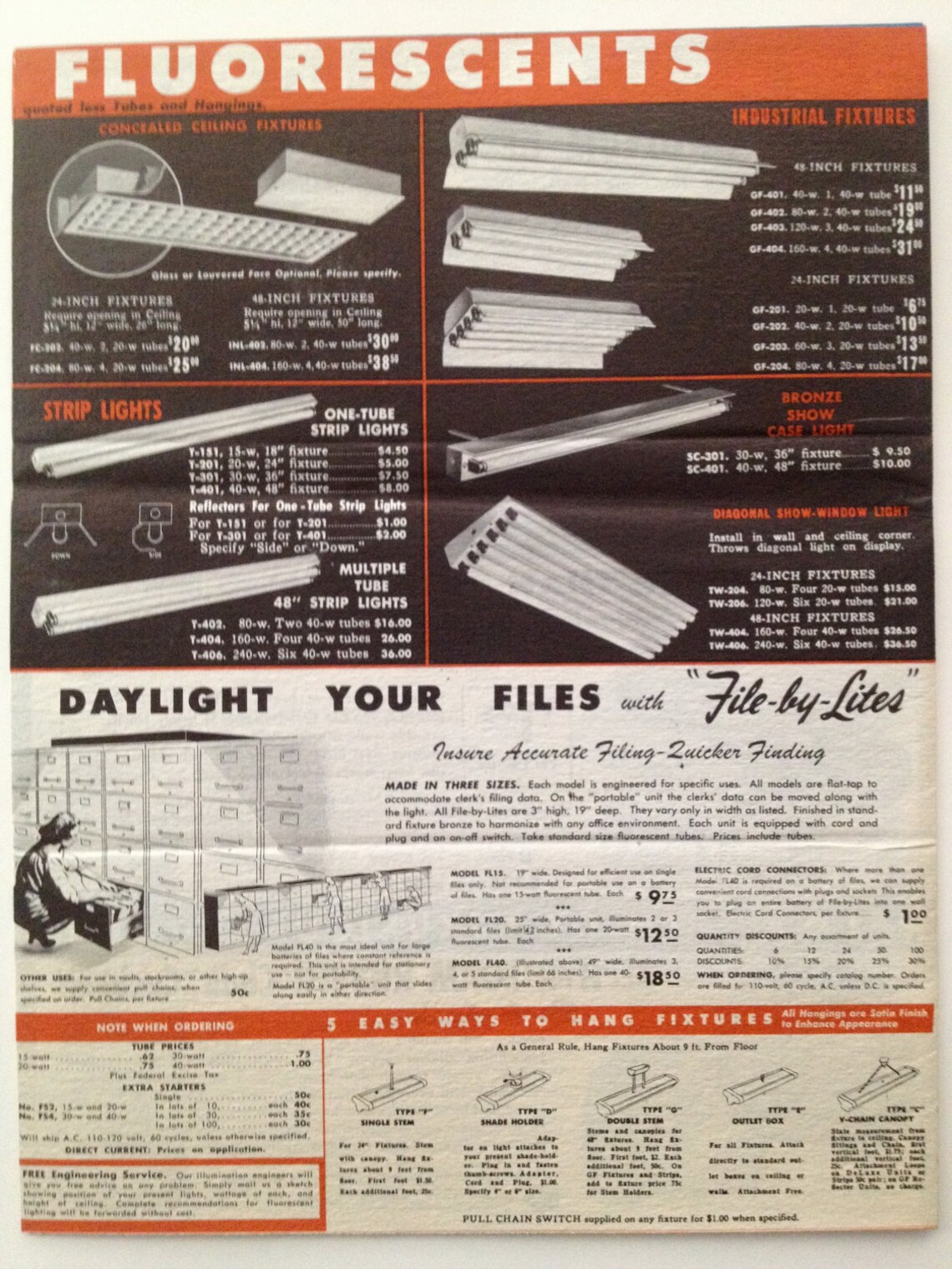 Vintage Industrial Light Fluorescent Fixture Catalog Brochure | Etsy