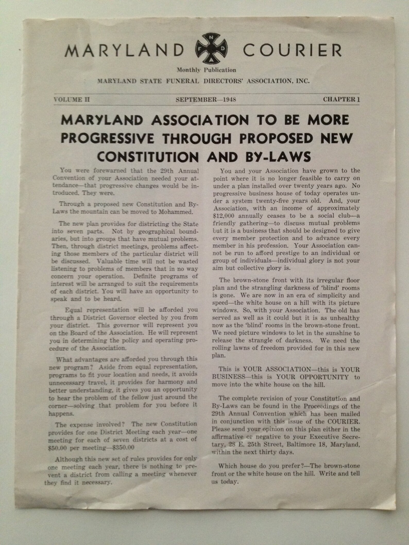 Death Ephemera, Maryland Courier, September 1948 - Etsy