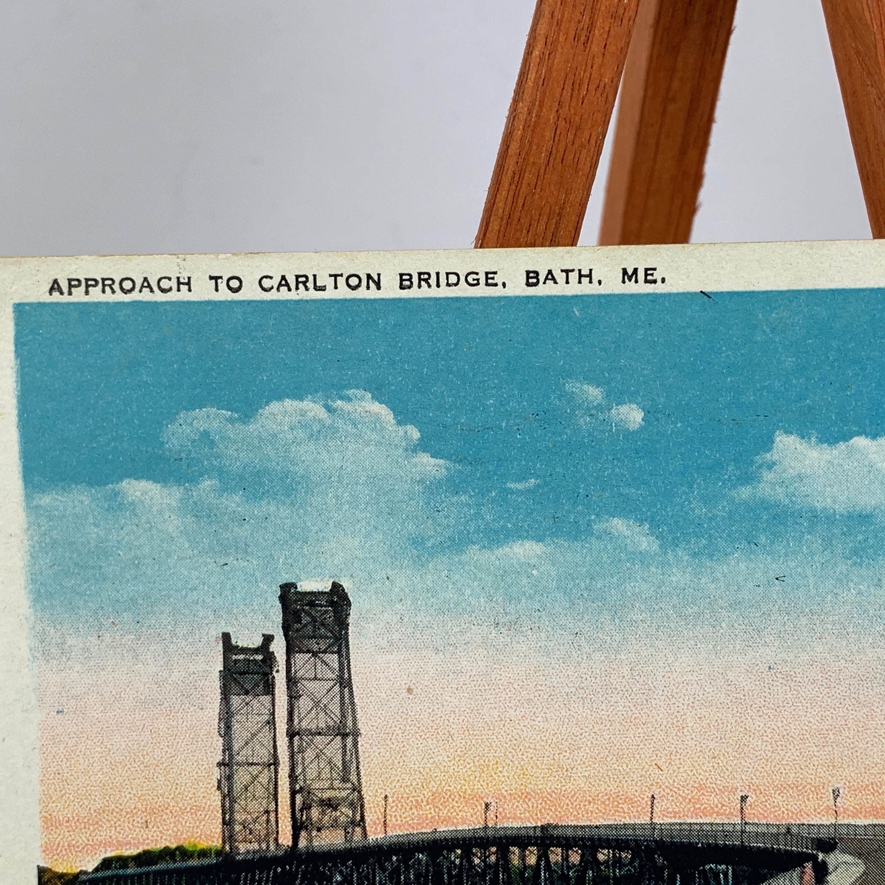 Vintage Post Card Carlton Bridge Bath ME Transportation - Etsy