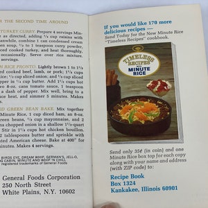 Casseroles and Compliments Minute Rice Recipe Cook Book - Etsy
